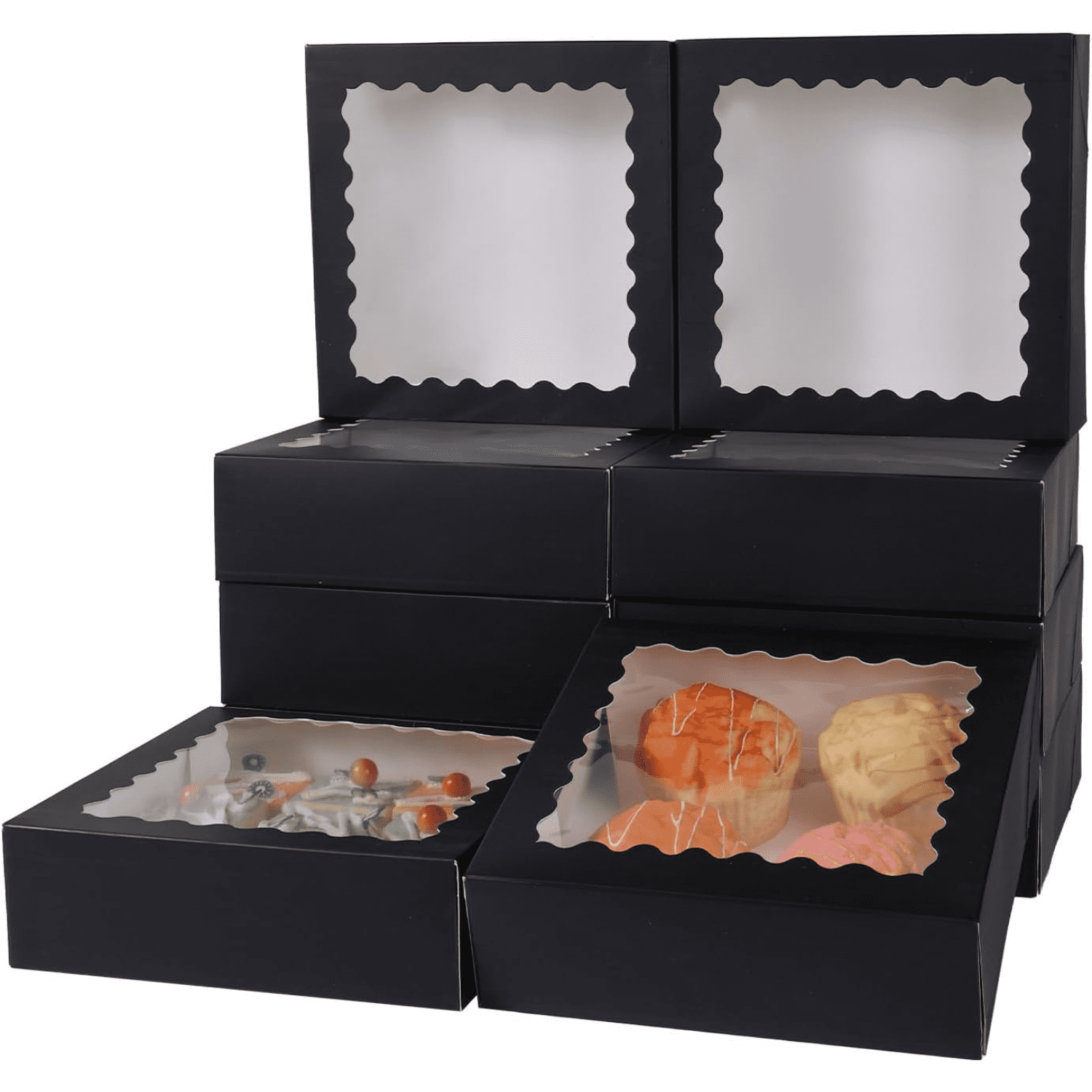 dxynlzq 36 pcs 10x10x2.5 Inches Cake with Window Bakery Pastry Cookie ...