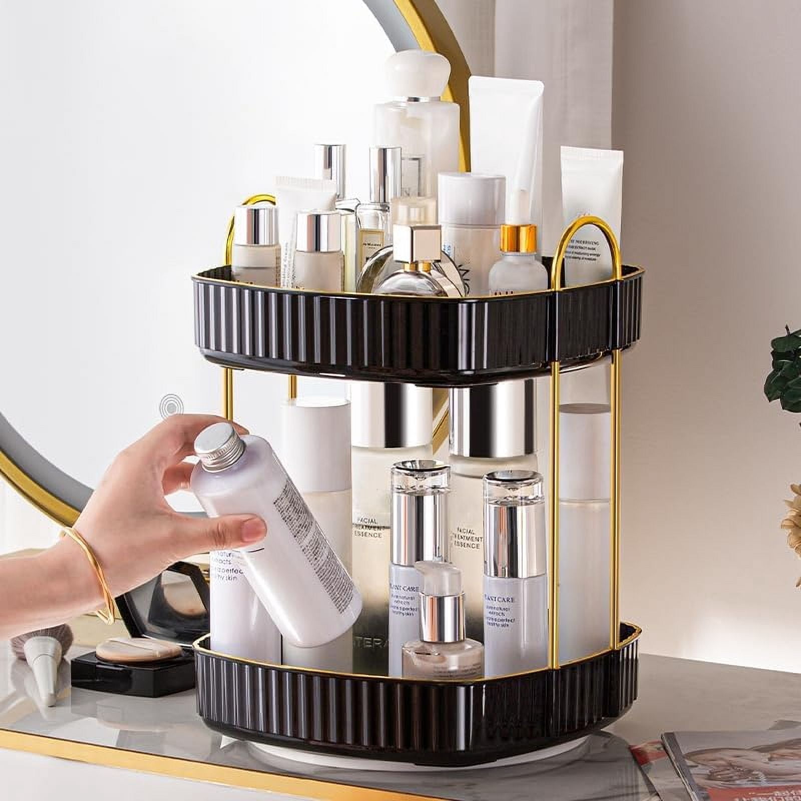 dxynlzq 360° Rotating Makeup Organizer Spinning Bathroom Organizer ...