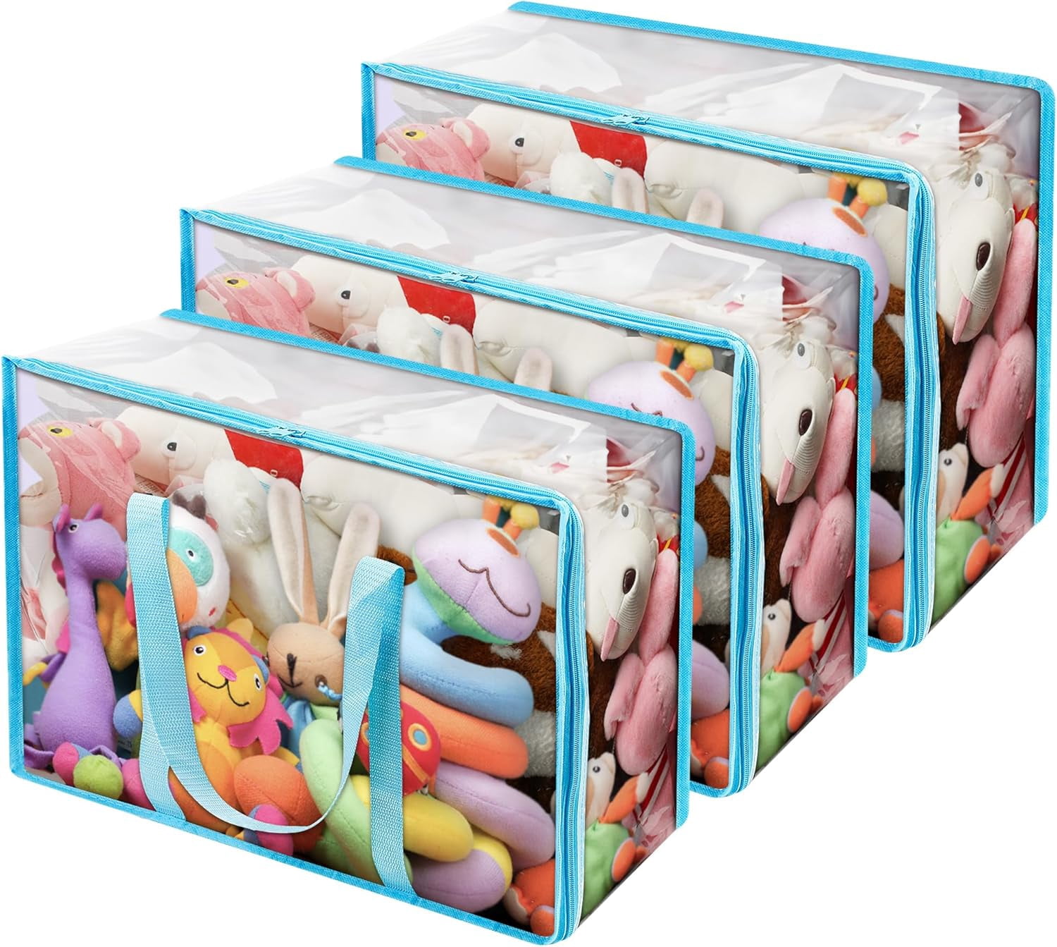 dxynlzq 4 Pack Clear Clothes Storage Bag 40L Zippered Closet Organizer ...
