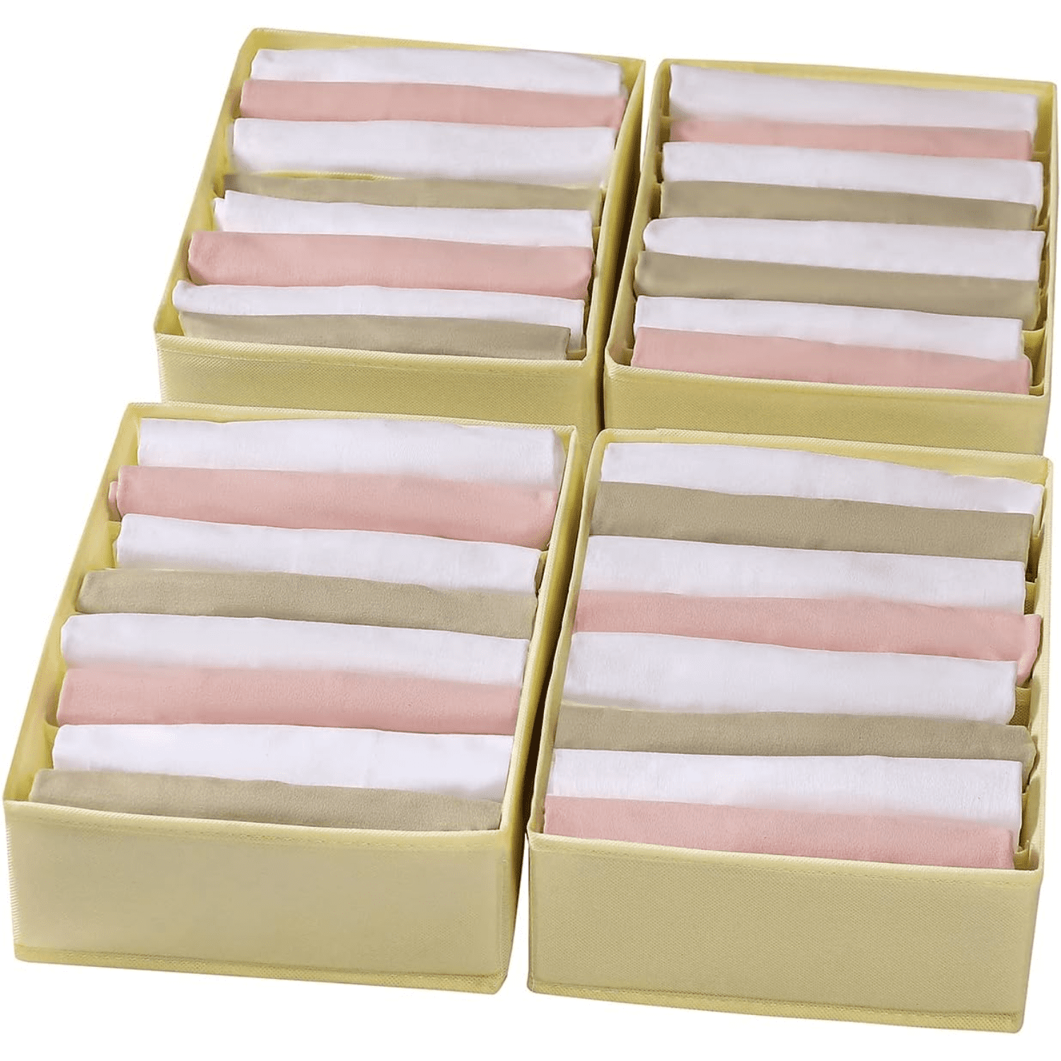 dxynlzq 4 Packs T-shirt Drawer Organizers for Clothing 5 Grids ...