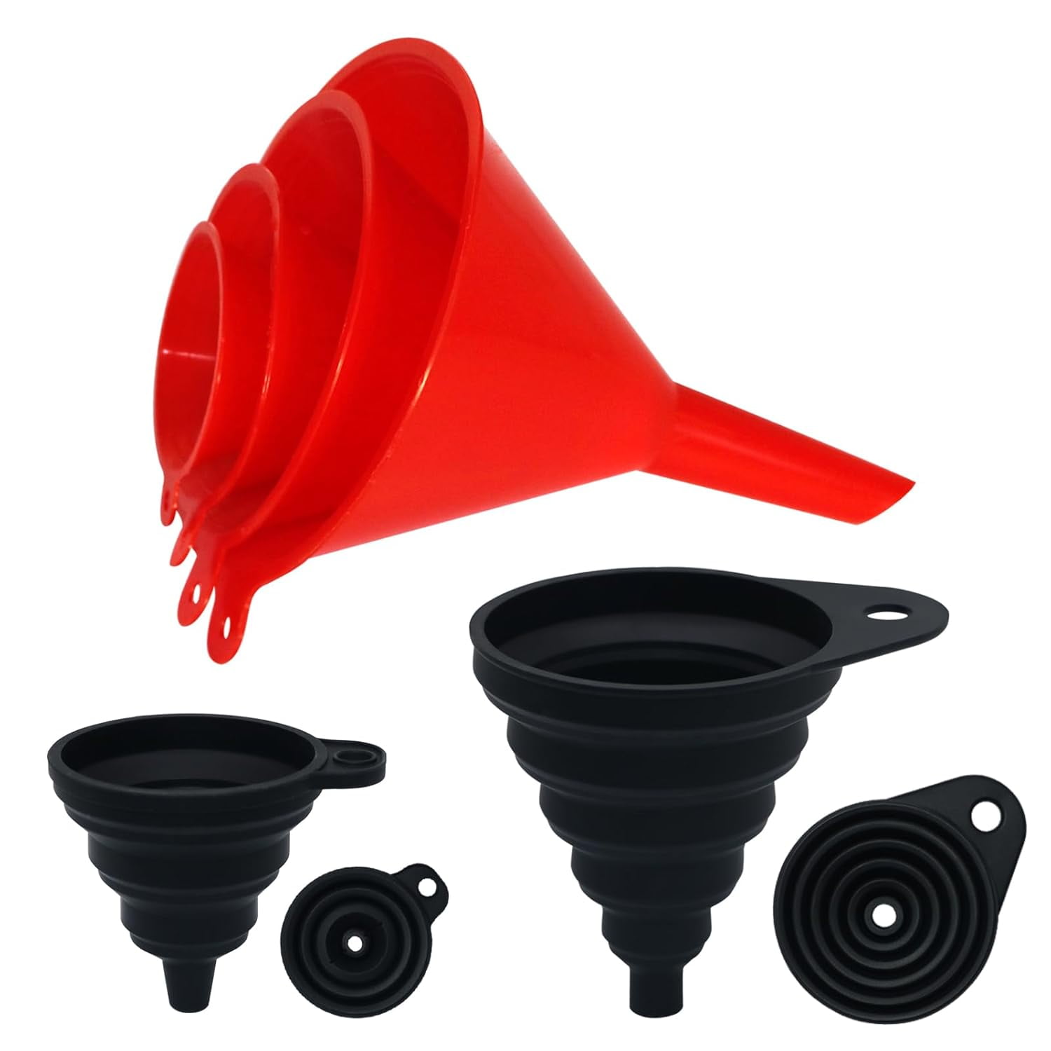 dxynlzq 4 Pieces Plastic Funnel Set for Kitchen and Automotive Use Mini ...