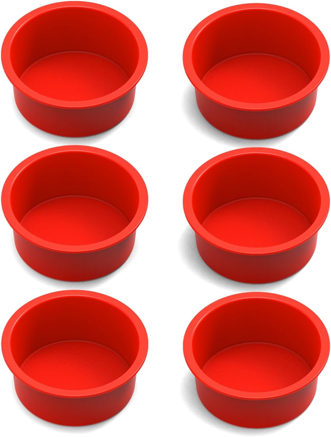 Hltser 4 inch Mini Smash Cake Pans (6 Pack) - Silicone Nonstick Pans ...