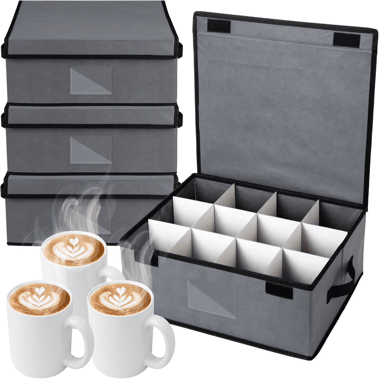 dxynlzq 4-piece Stemware Storage Case Set Wine Glass Storage with ...