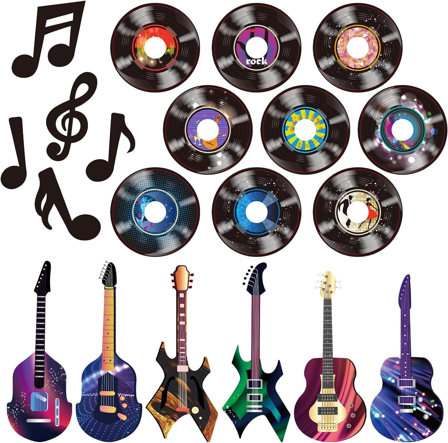 dxynlzq 40 Pcs Music Party Decorations Musical Notes Rock and Roll ...
