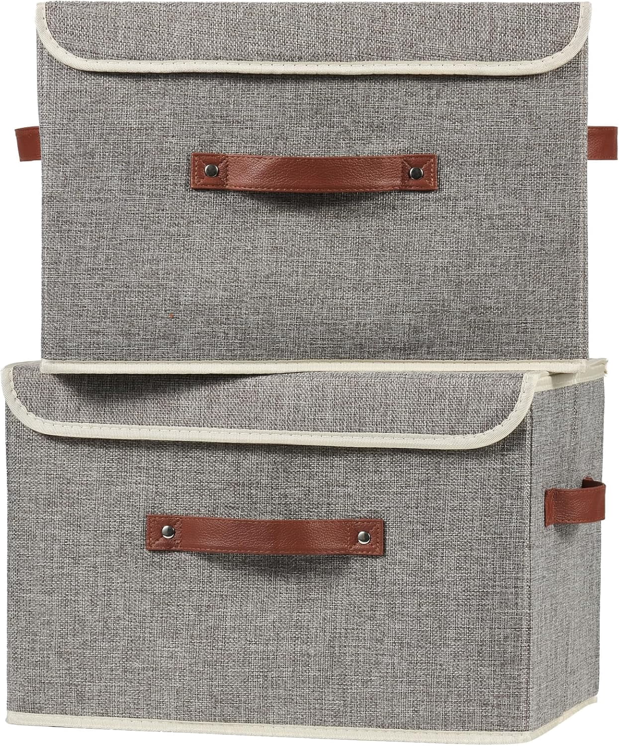 dxynlzq 4PCS Storage Boxes with Lid 3D Textured Fabric Storage Bins ...