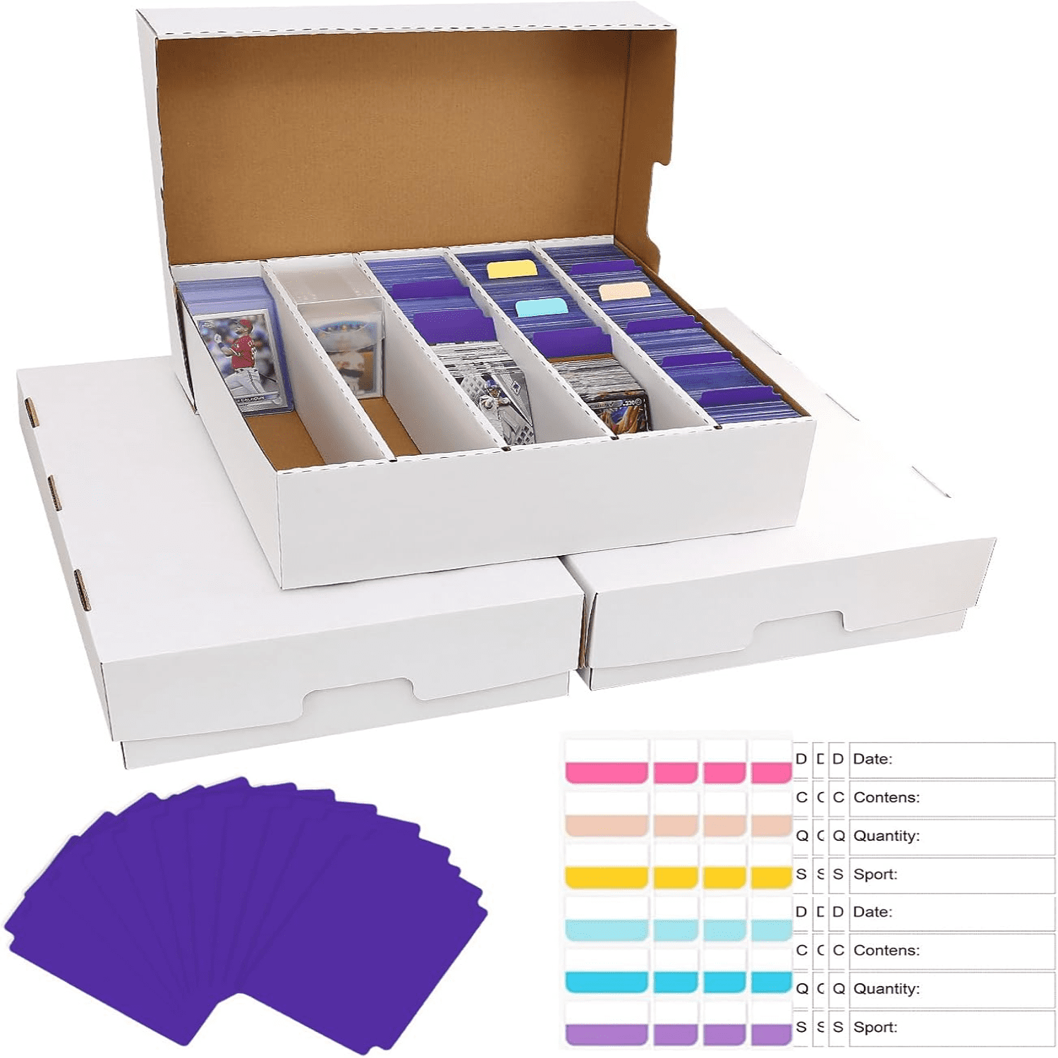 dxynlzq 5 Row Trading Card Storage Holds 3950-count 1 Pack Cardboard ...