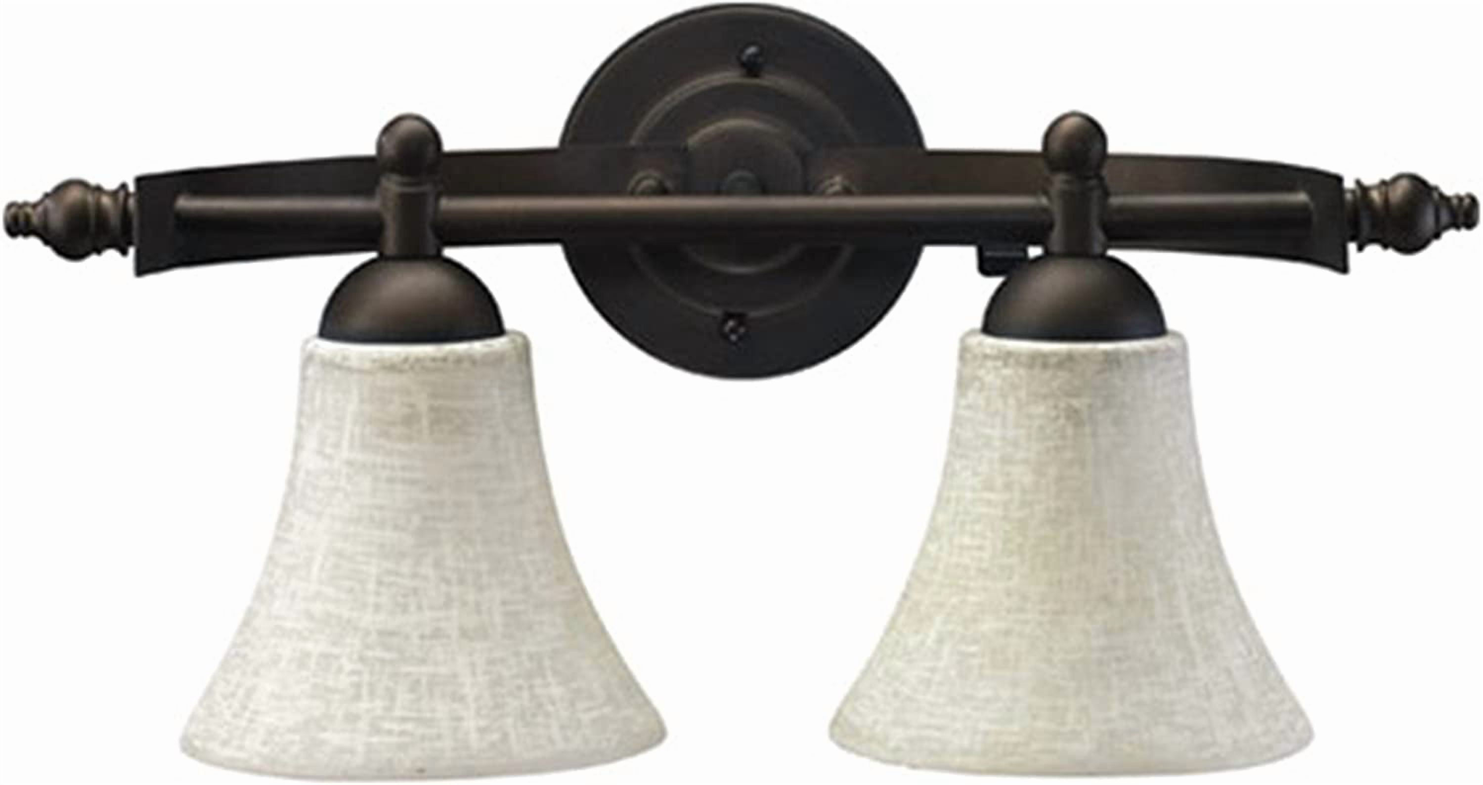 dxynlzq 5077-2-86 Aspen Collection 2-Light Vanity Fixture Oiled Bronze Finish with Linen Glass ...