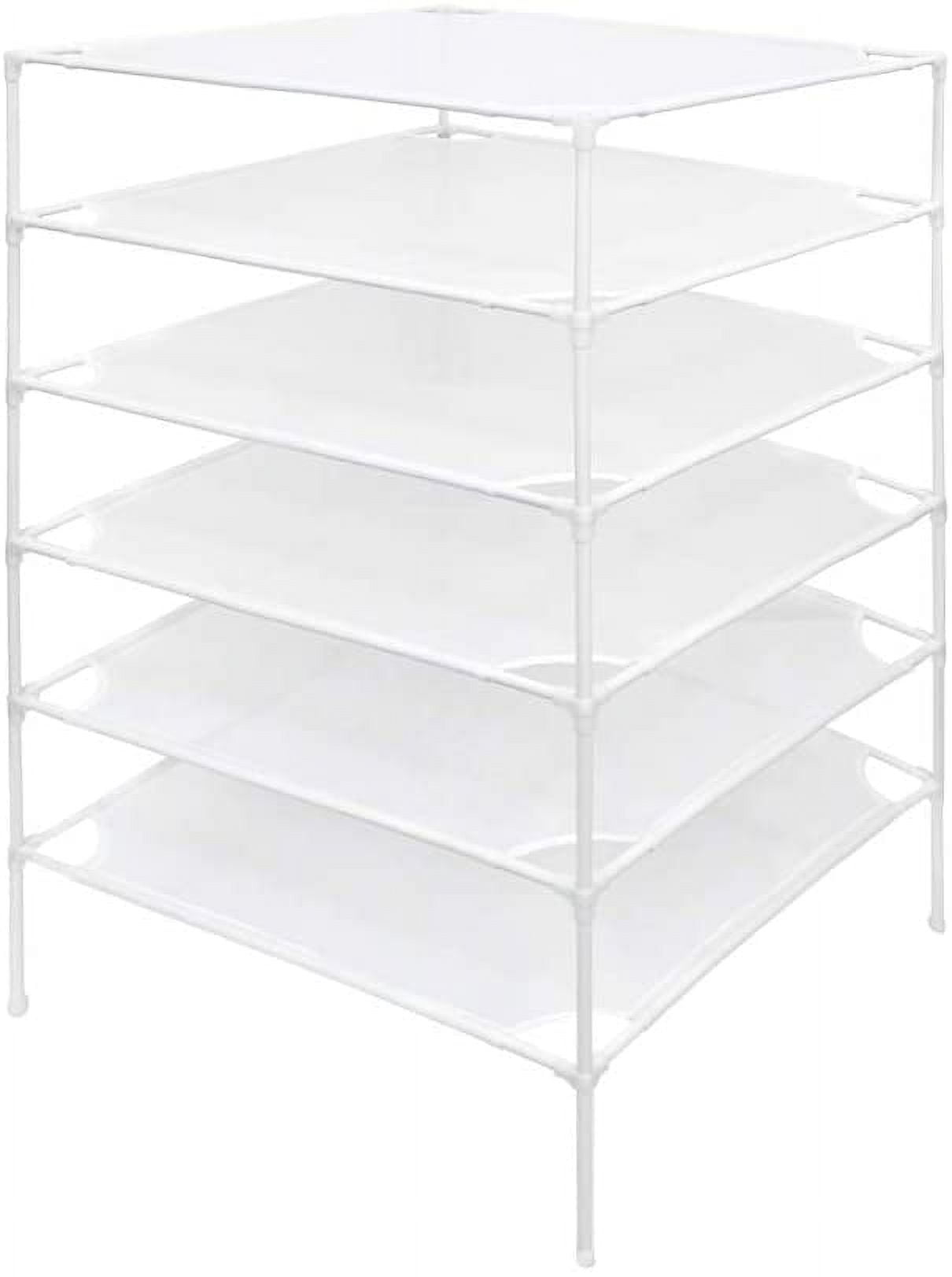 dxynlzq 6 Layer Sweater Drying Rack Mesh Foldable Stackable White ...