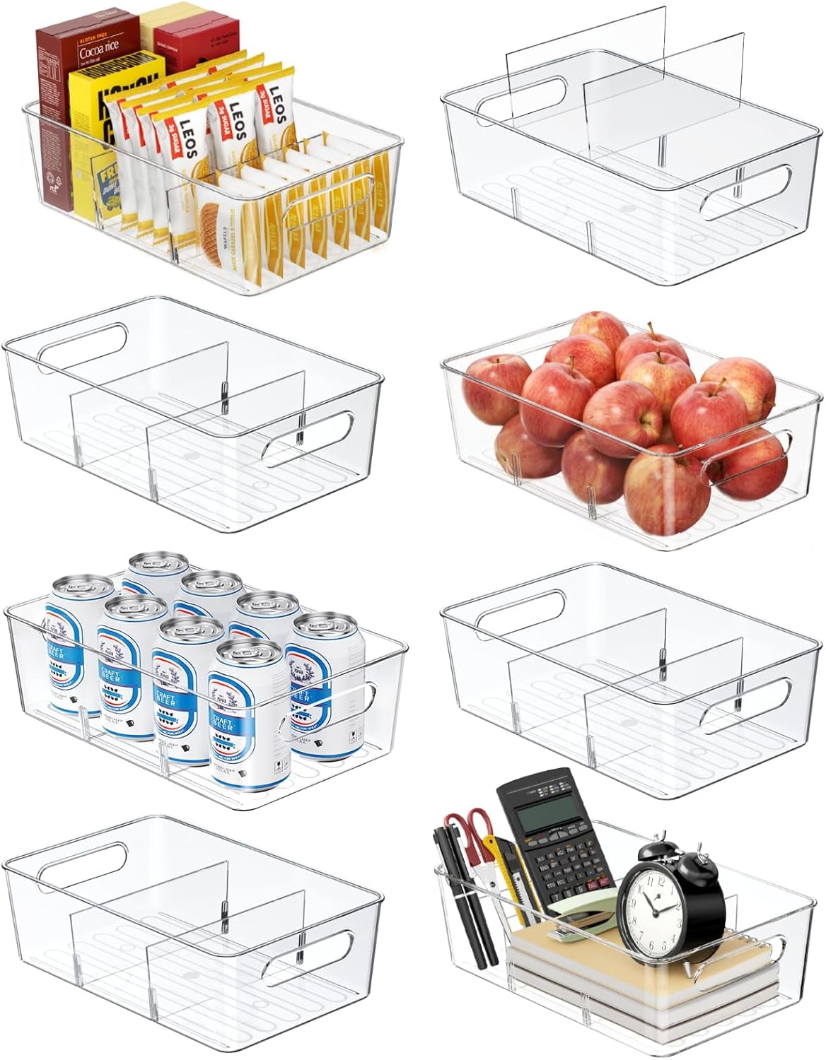 dxynlzq 6 Pack Pantry Organizers and Storage Clear Plastic Containers ...