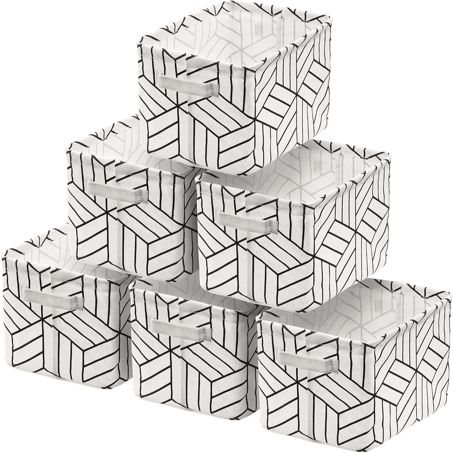 dzyasd 6 Pcs Storage Basket Foldable Cube Fabric Bins Square Mini ...