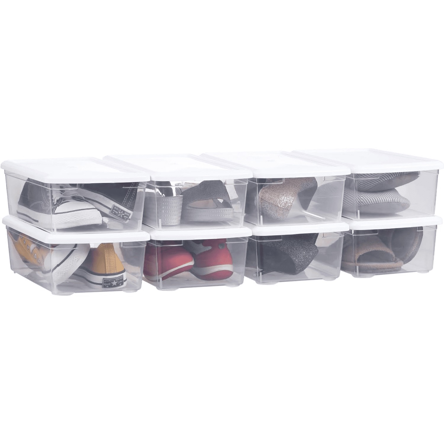 dxynlzq 6 Quart Stackable Plastic Storage Shoebox BPA-Free Nestable ...