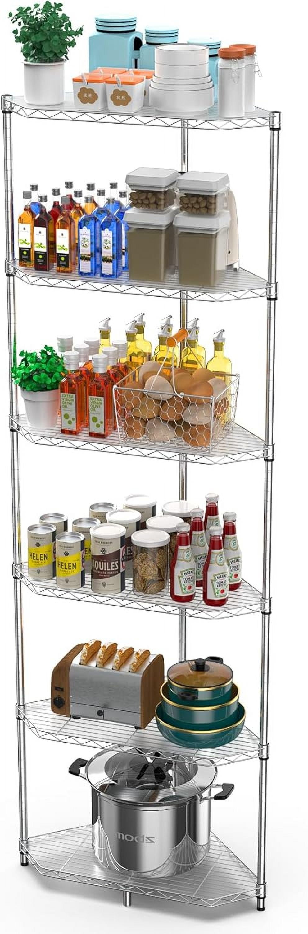 dxynlzq 6 Tier NSF Corner Wire Shelf Shelving Unit 20 x 20 x 72 Inch ...