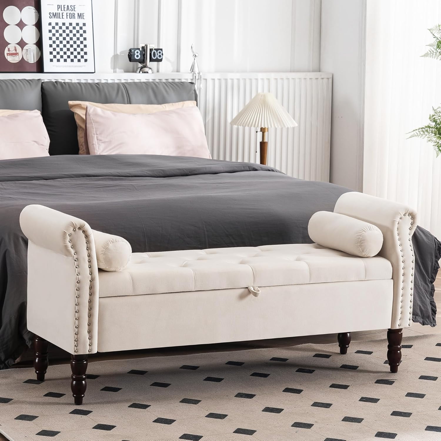 dxynlzq 67" Storage Bench for Bedroom End of Bed Leather Storage ...