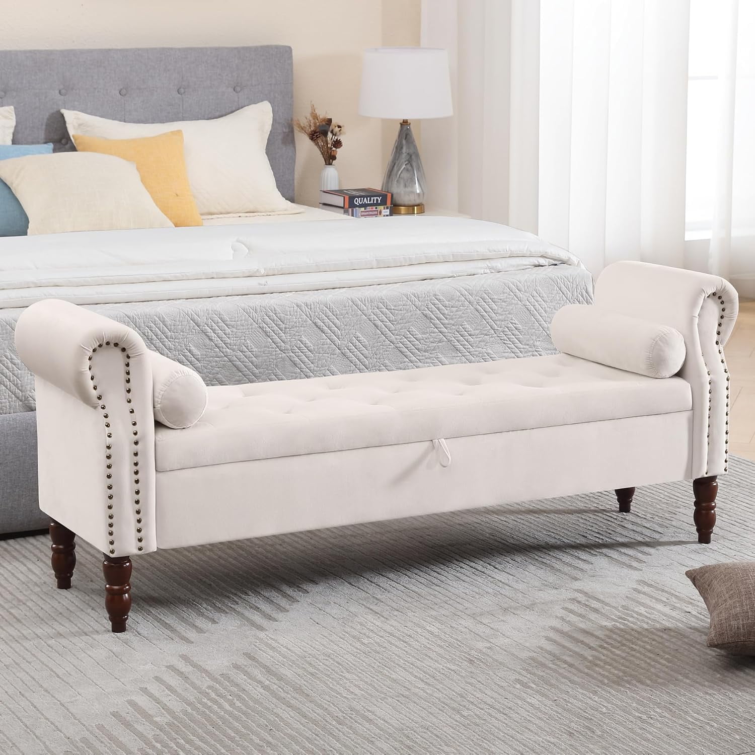 dxynlzq 67" Storage Bench for Bedroom End of Bed Leather Storage ...