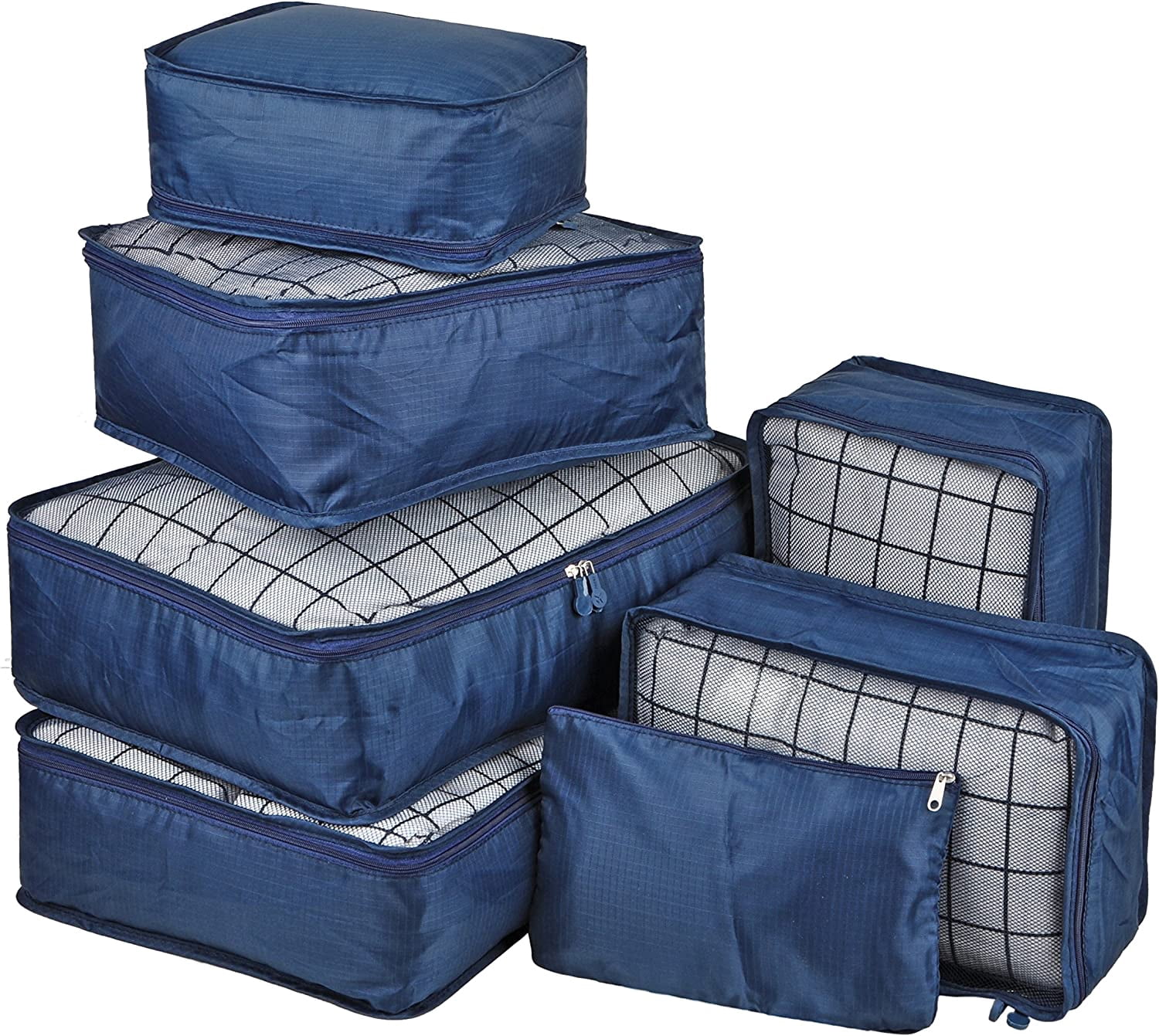 czyyul 7 Set Travel Packing Organizers Cubes Luggage Suitcase Organizer ...