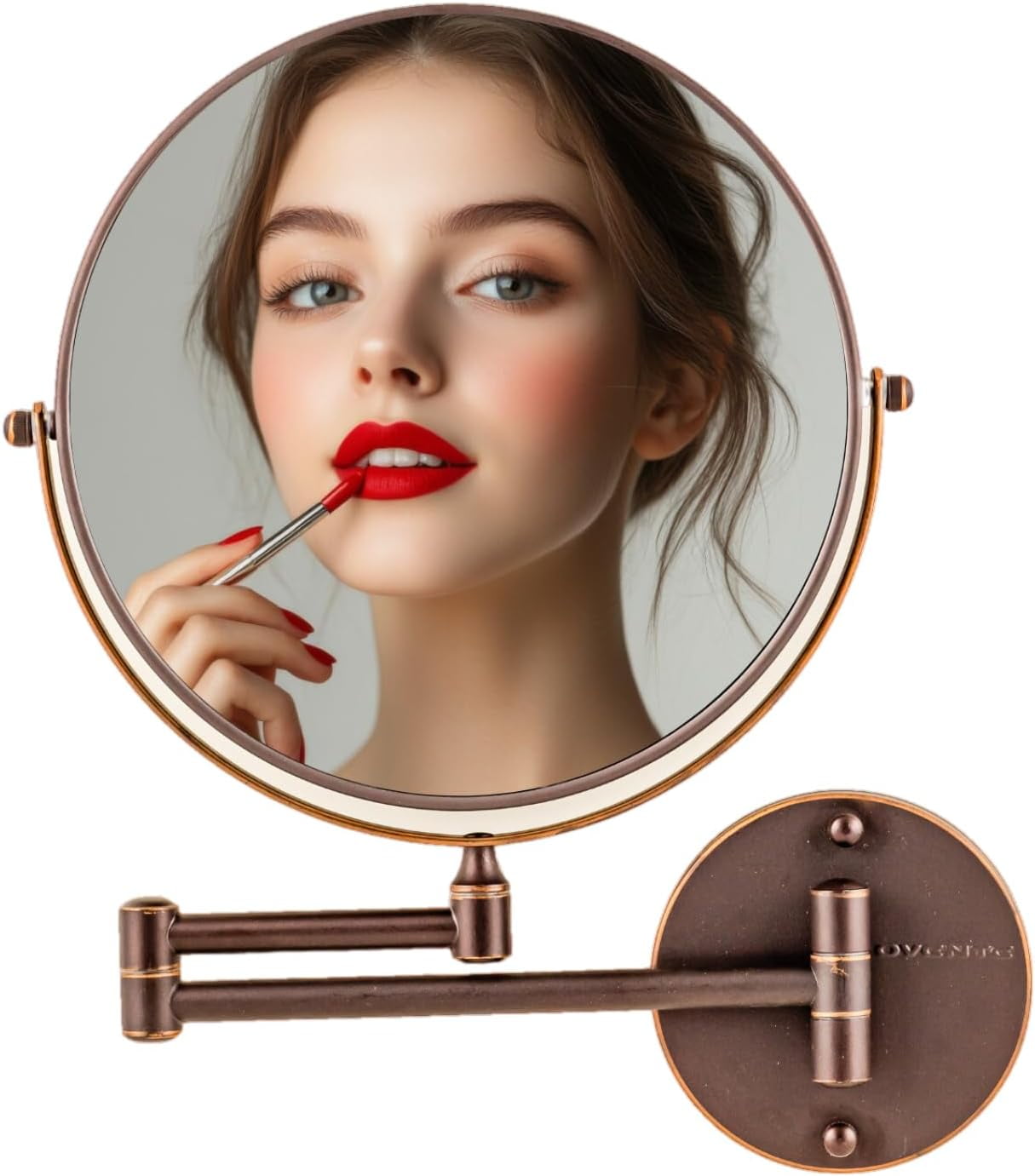 dxynlzq 9" Wall Mounted Makeup Mirror with 1X/7X Magnification Double ...