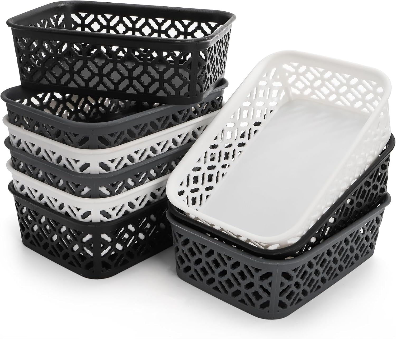 dxynlzq 9 Pack Small Plastic Storage Basket Classroom Organizer Baskets ...