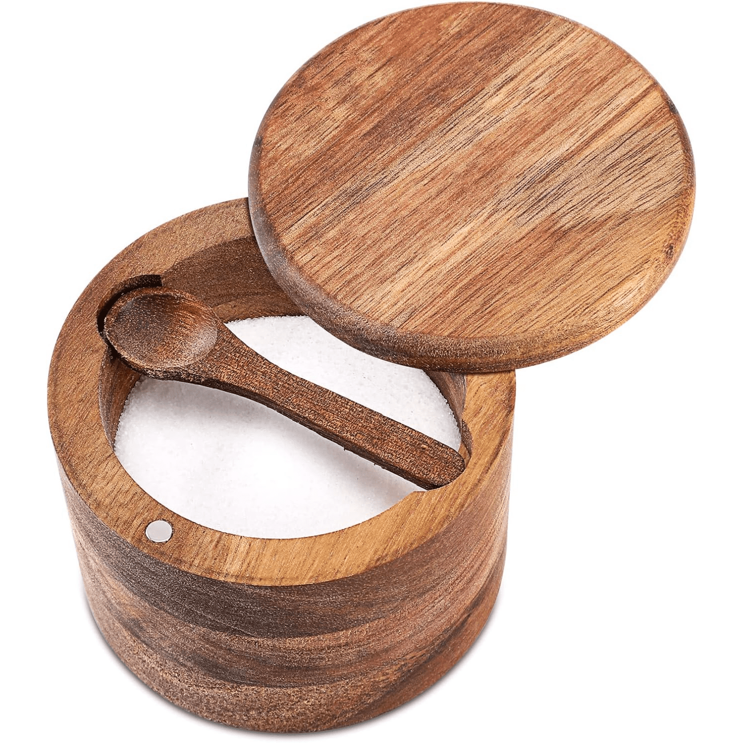 dxynlzq Acacia Wood Salt and Pepper Bowl Nature Wood Salt Cellar and ...