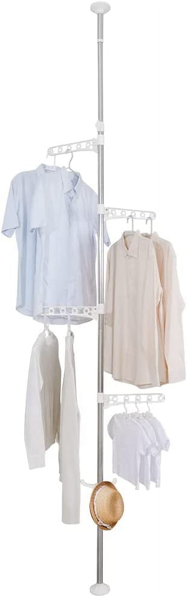 Hltser Adjustable Laundry Pole Corner Clothes Garment Drying Rack Hat ...