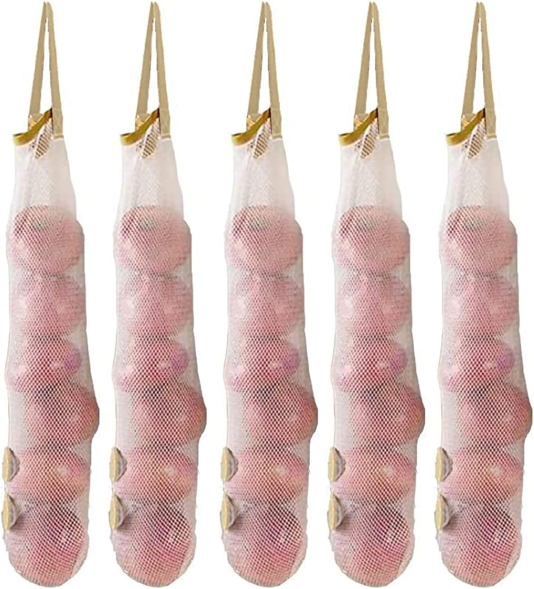 dxynlzq Ahyuan Hanging Mesh Storage Bags 5 Pack Onion Garlic Potatoes ...
