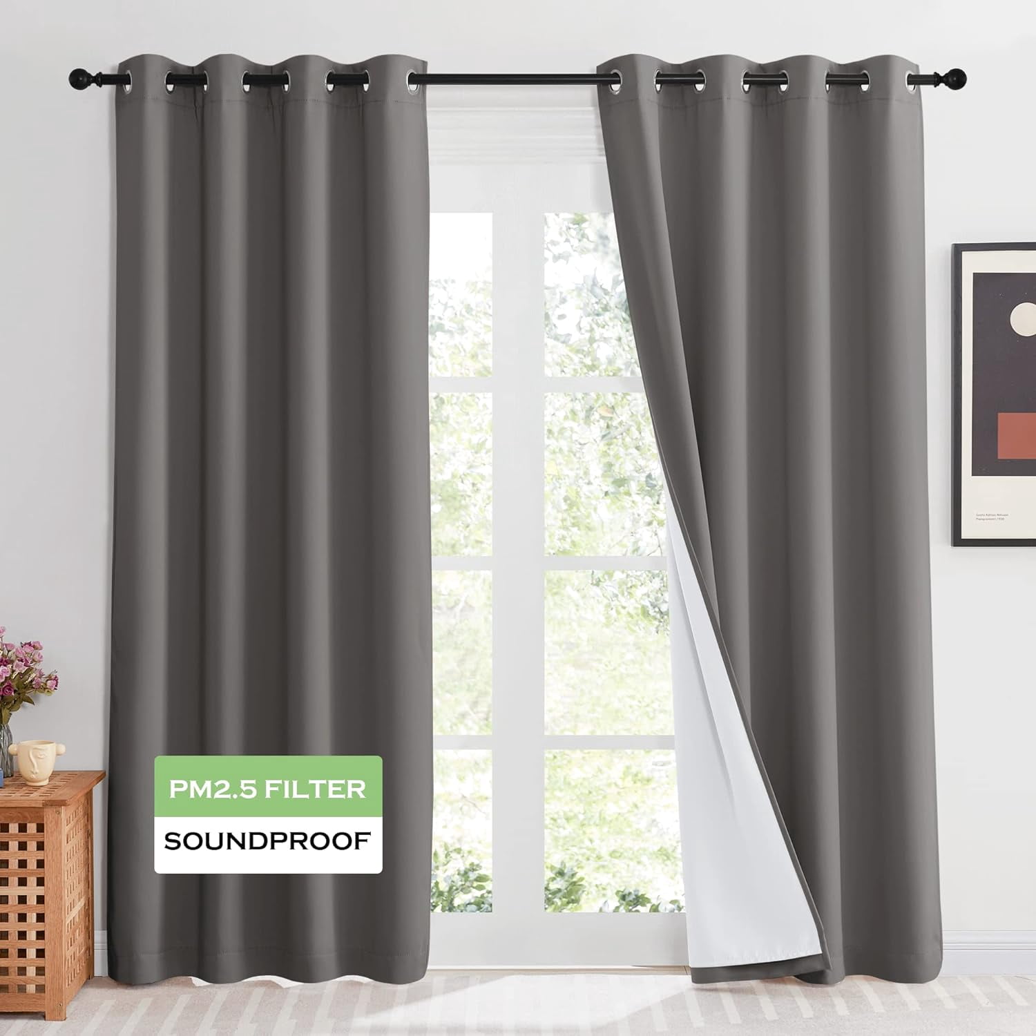 dxynlzq Anti Dust Soundproof 100% Blackout Curtains 4 Heavy Duty Energy ...