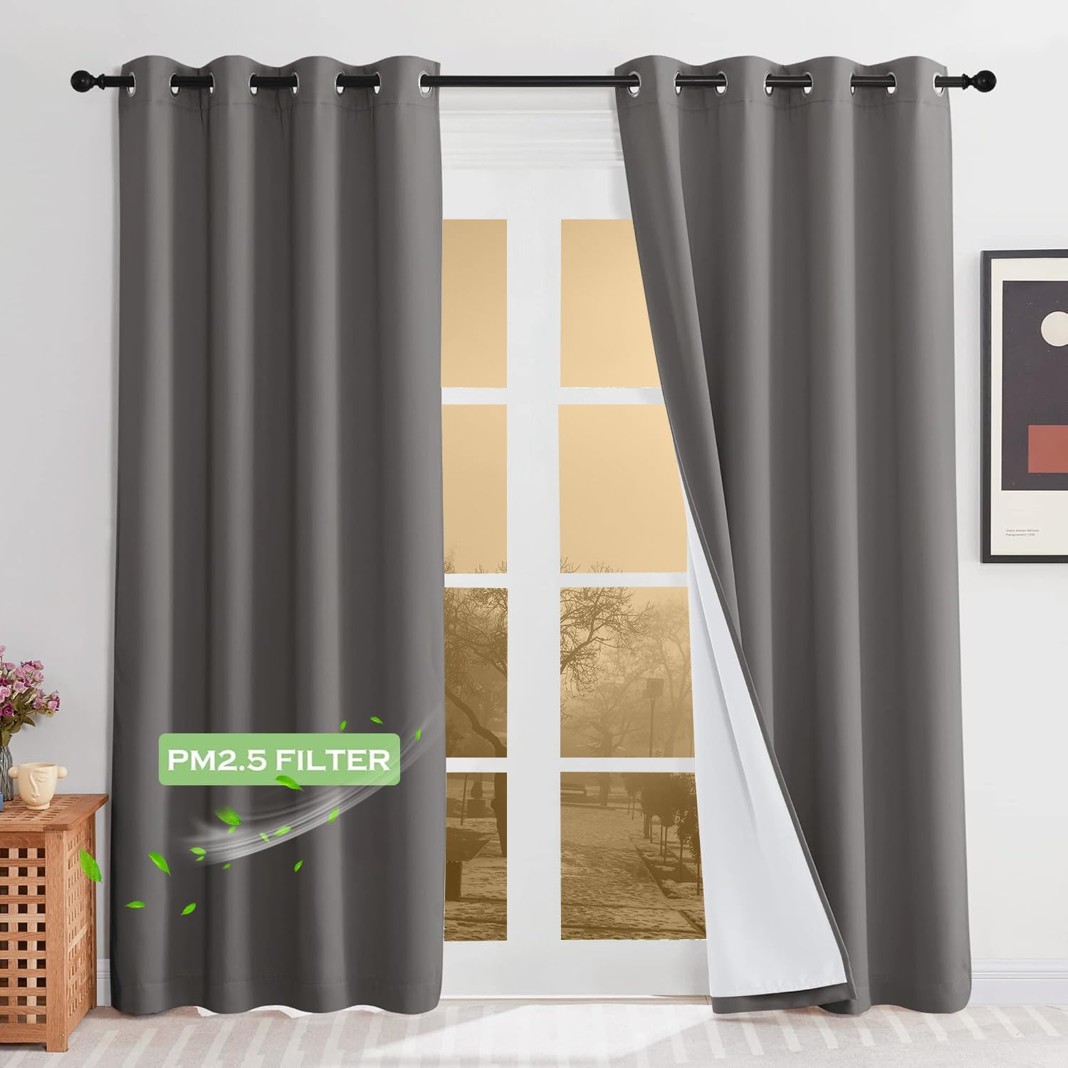 dxynlzq Anti Dust Soundproof 100% Blackout Curtains 4 Heavy Duty Energy ...