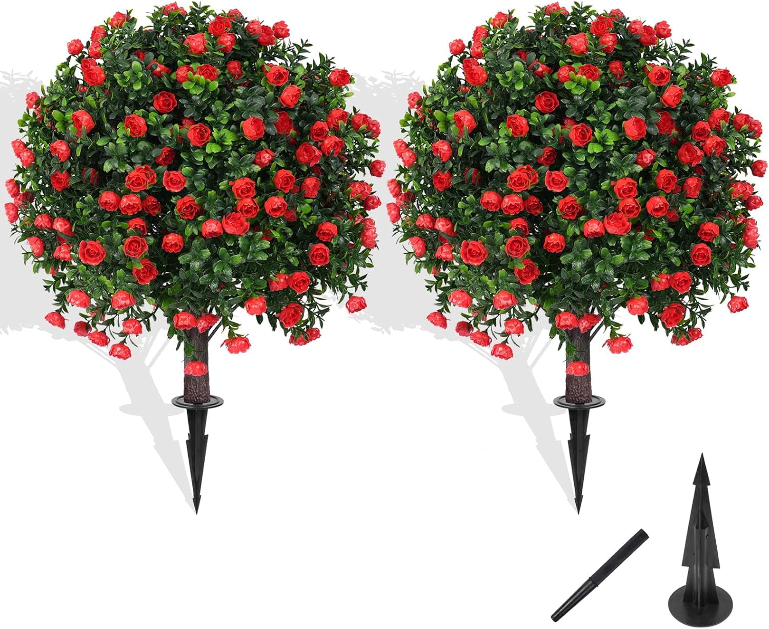 Hltser Artificial Boxwood Topiary Ball Tree with Ground Spike ...