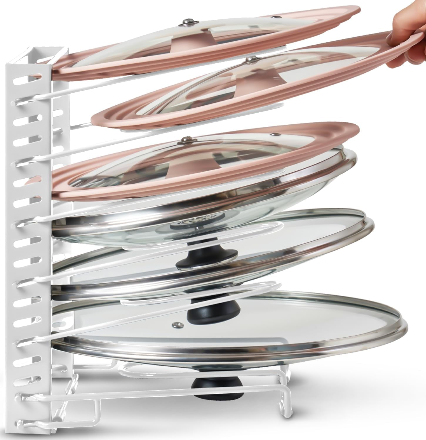 dxynlzq BTH Adjustable Pot Lid Organizer for Cabinet - Kitchen Storage ...