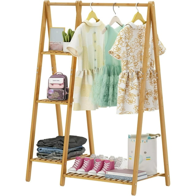 dxynlzq Bamboo Small Clothes Rack Clothing Rack Mini Wooden Garment ...