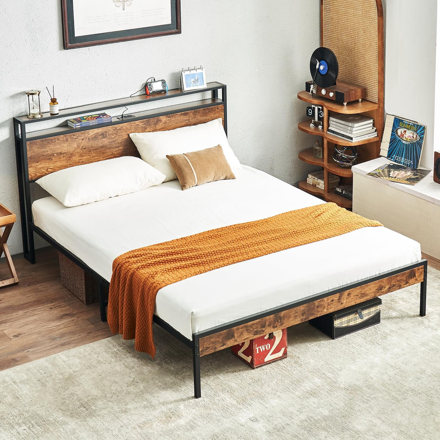 dxynlzq Bed Frame Full Size with Drawers Full Platform Bed Frame with ...
