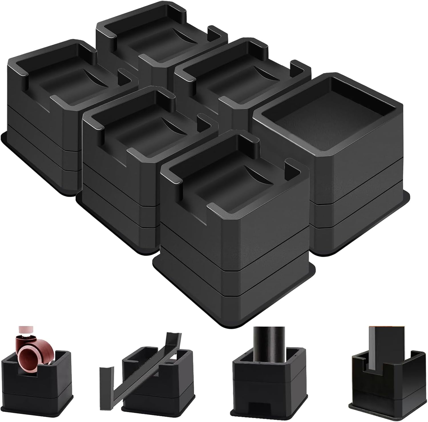 dxynlzq Bed Risers 1 Inch 2 inch 3 inch 4 inch Support Up to 6000 Lbs ...