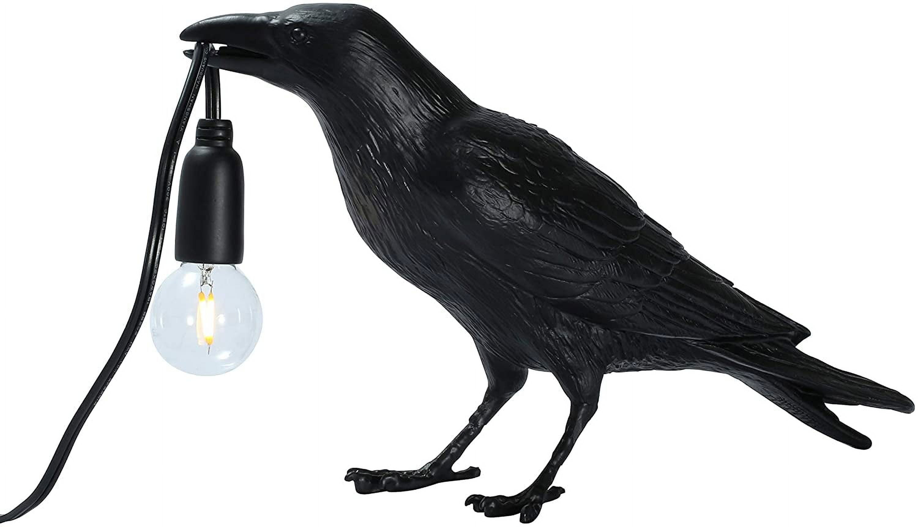 sasyxdc Birds Table Lamps Resin Crow Desk led Lamp Lights Fixture for ...