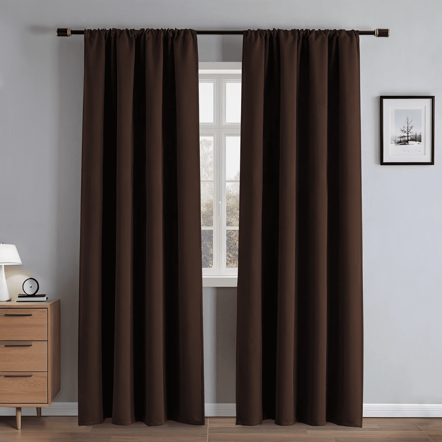 dxynlzq Black 90 Inch Curtains Blackout Curtains 90 Inch Length 2 Panel ...