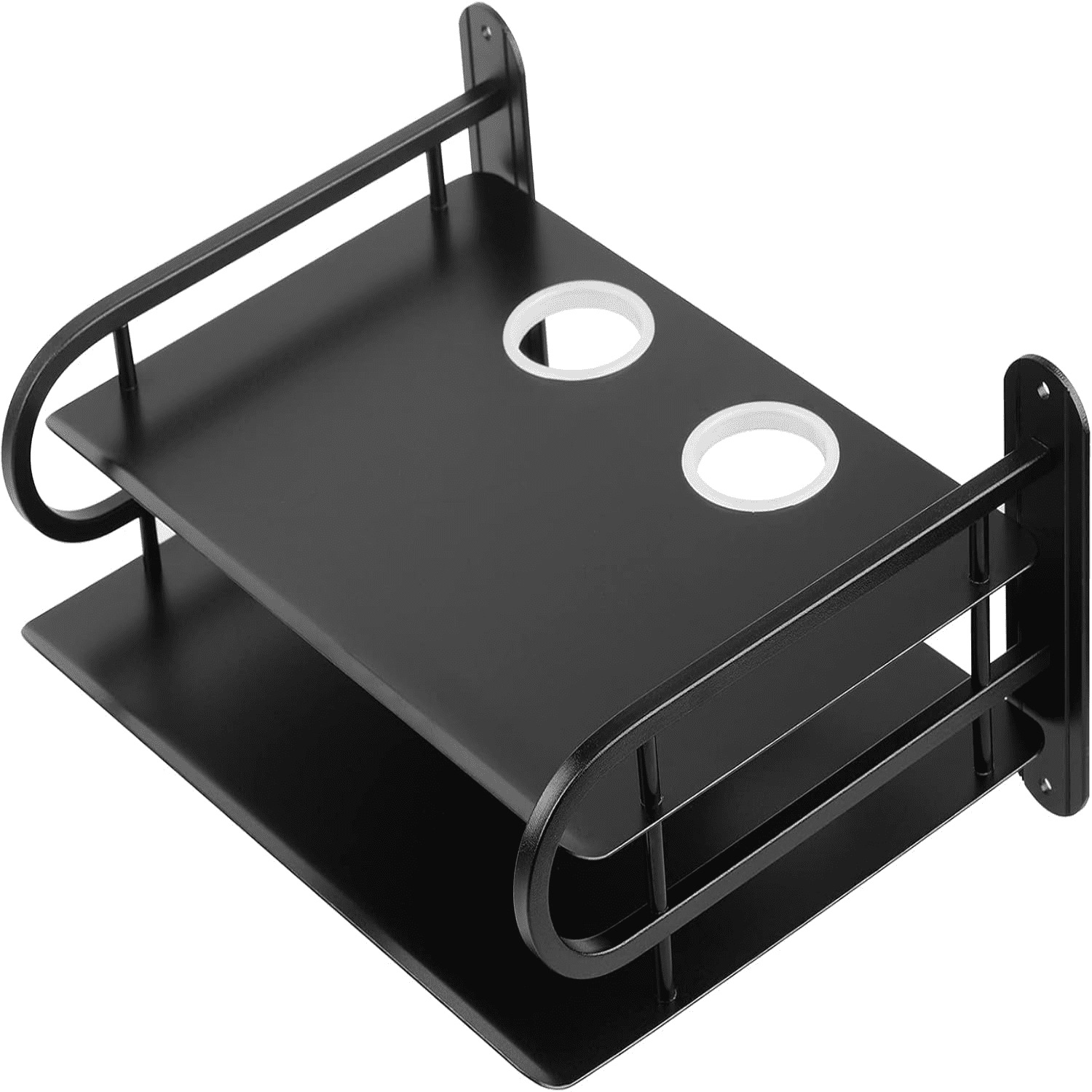 dxynlzq Black Metal Double Wireless WiFi Router Storage /TV Set Shelf ...