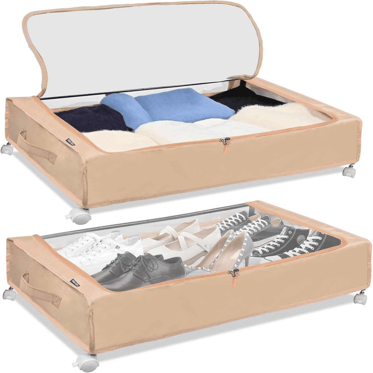 dxynlzq Blue Under Bed Storage Containers with Wheels (2-Pack) - 5 ...
