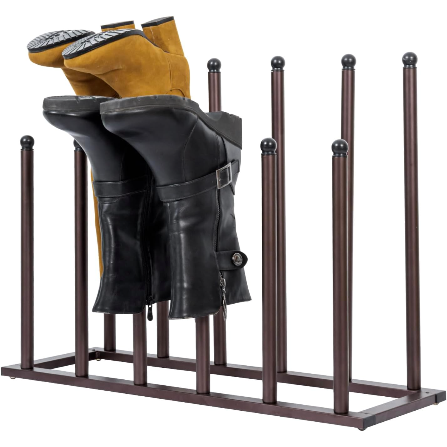 dxynlzq Bronze Tone Metal Freestanding Boot Rack Shoe Rack for Mens ...
