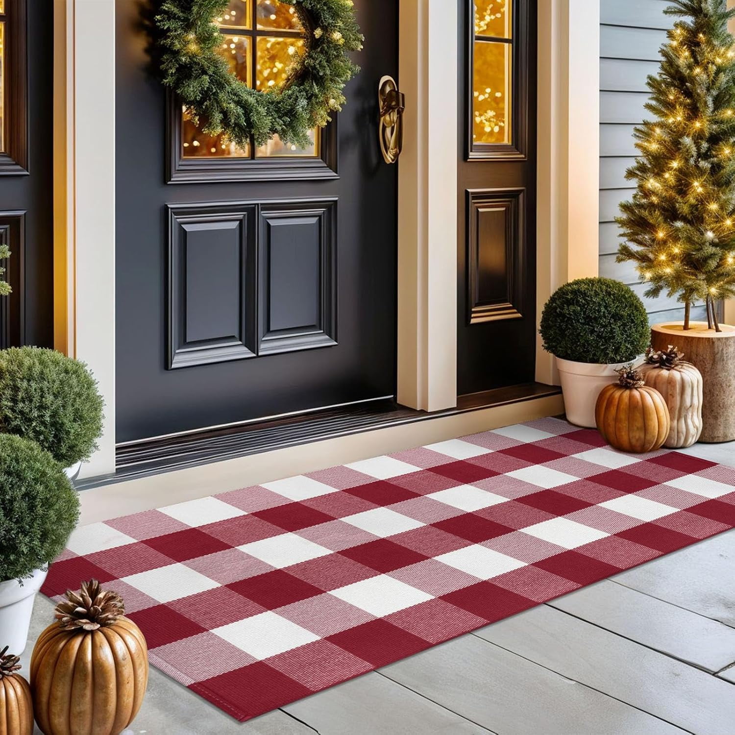 dxynlzq Buffalo Plaid Area Rugs 27.5x43 Inches Black and White ...