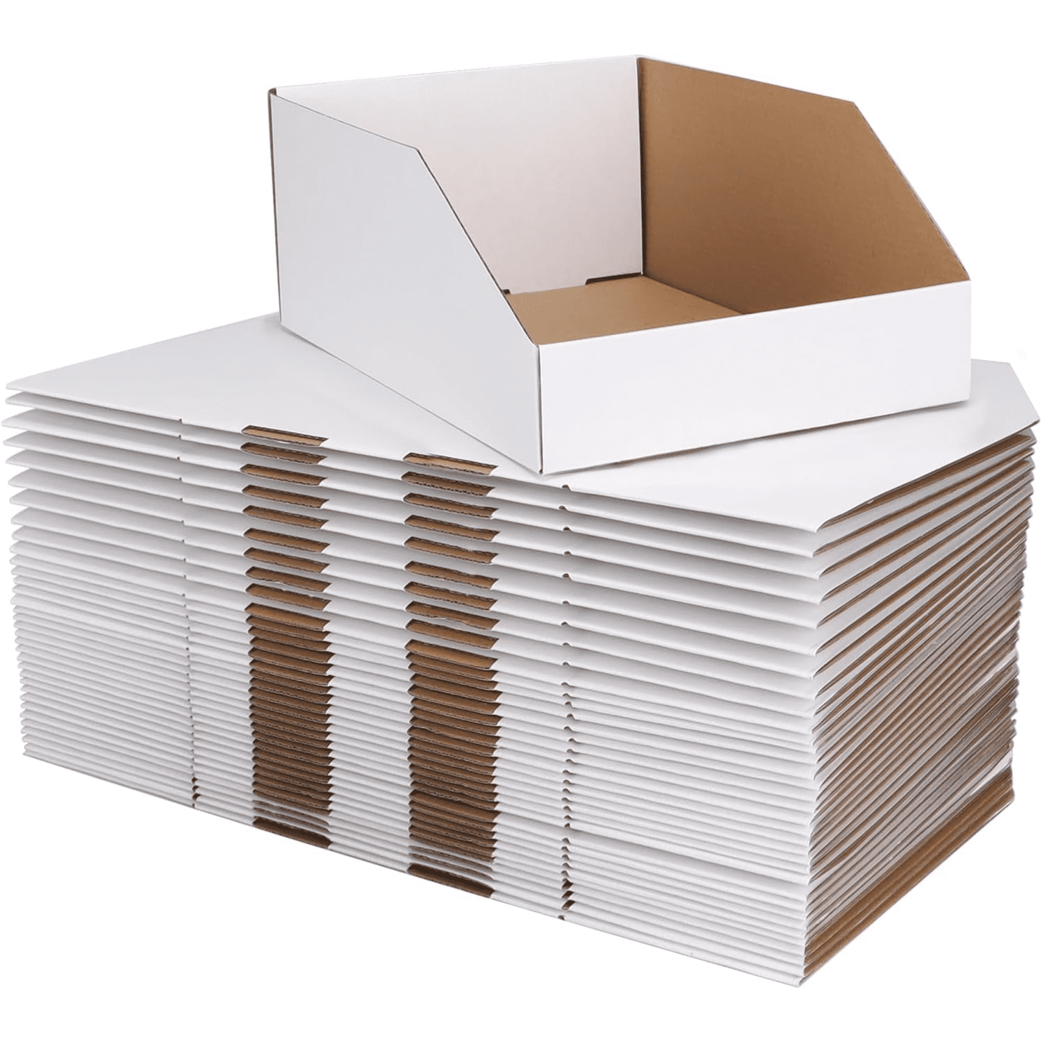 Hltser Cardboard Storage Bins Boxes 35 Packs 12x8x4.5 Inches Easy ...