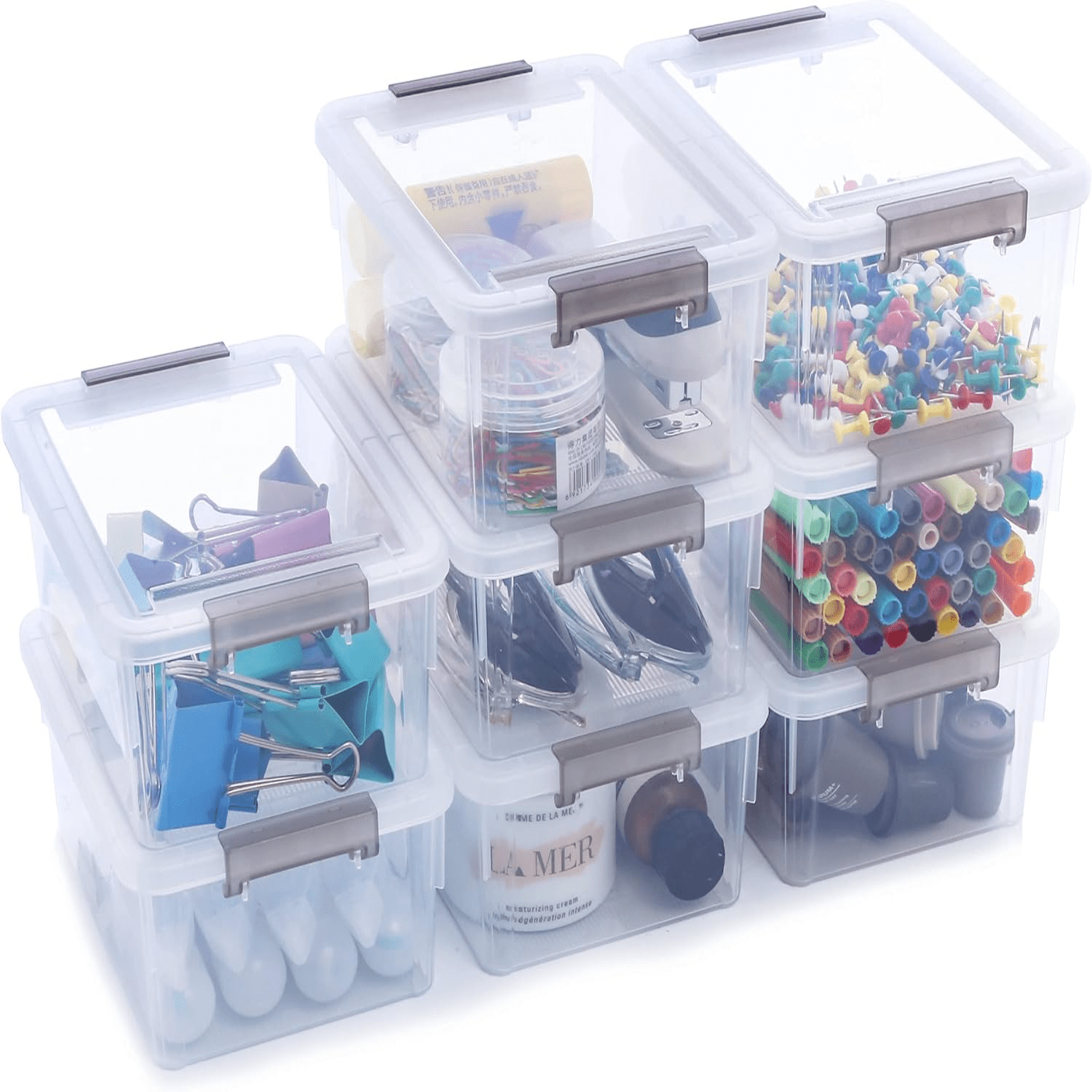 ASEDFGVH Citylife 6 Packs Small Storage Bins with Lids 3.2 QT Plastic ...