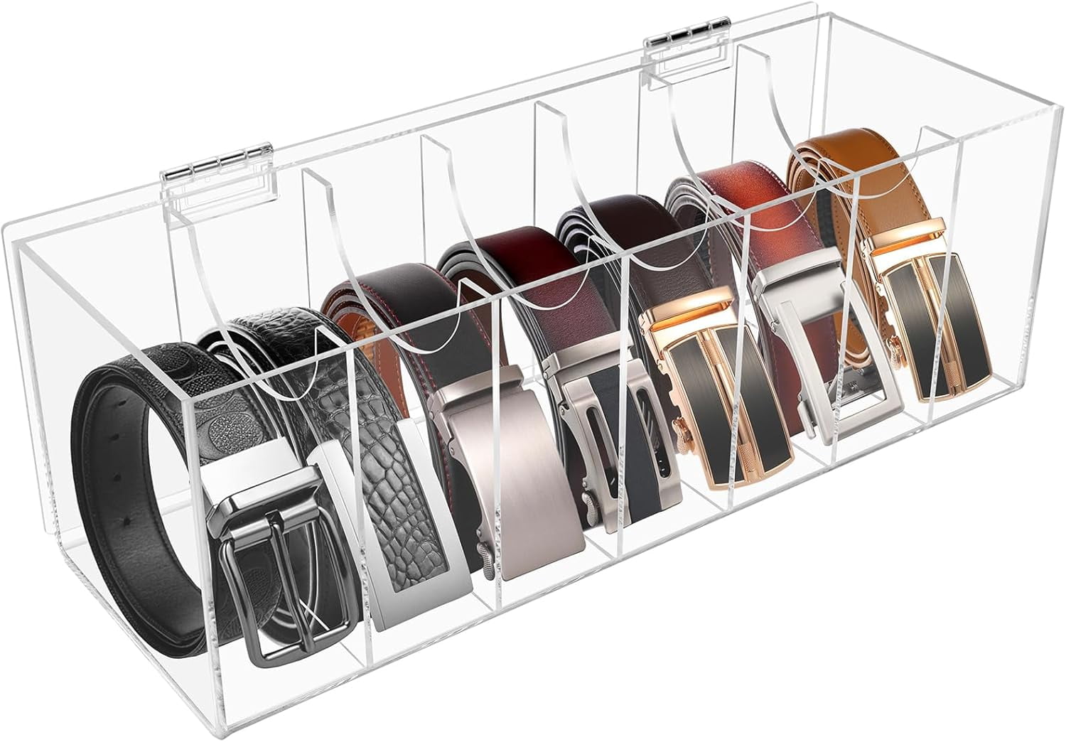 dxynlzq Clear Acrylic Belt Organizer 7-Slot Belt Rack Display Stand ...