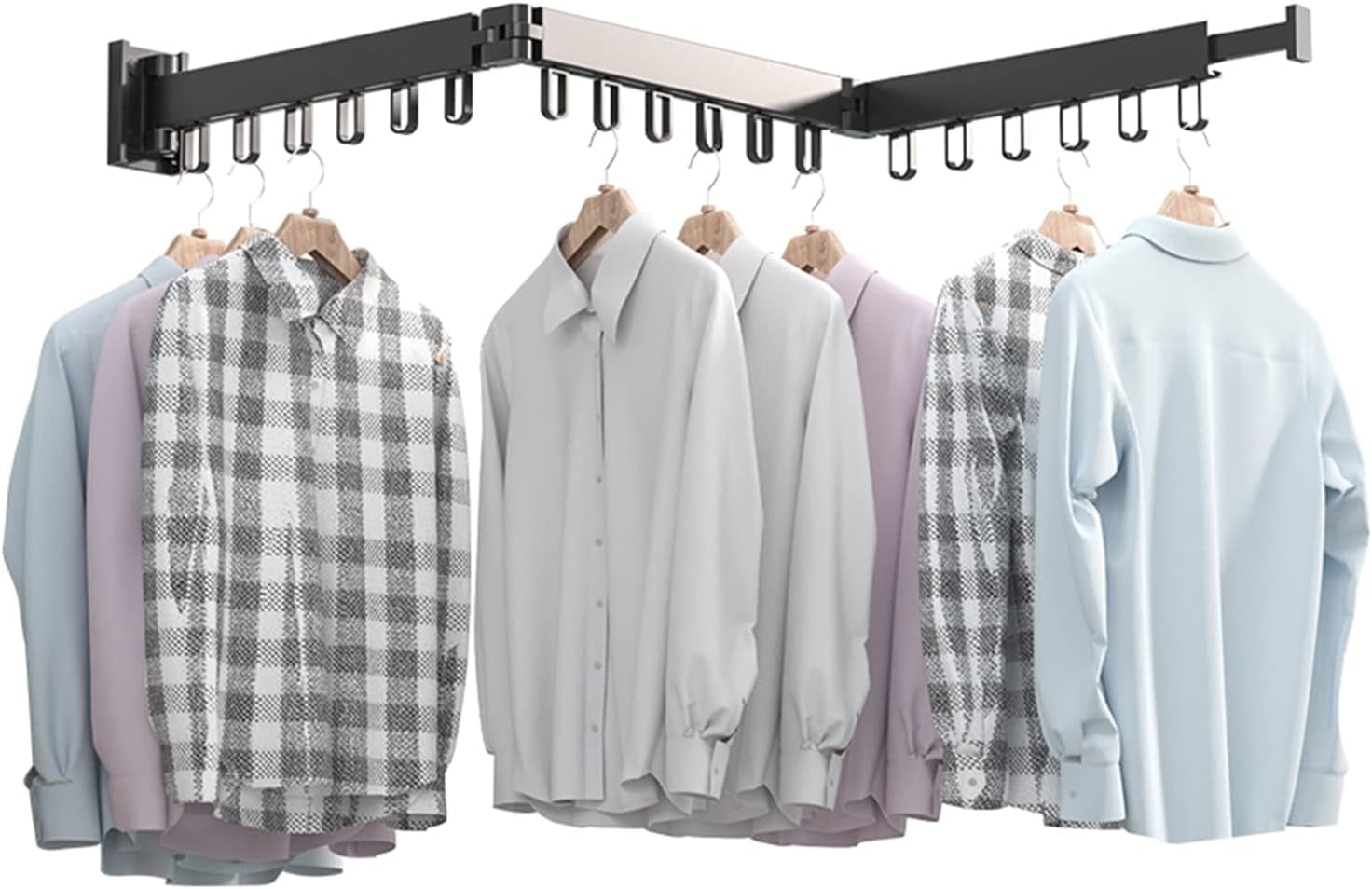 dxynlzq Clothes Drying Rack Foldable Wall Mounted Retractable Laundry ...