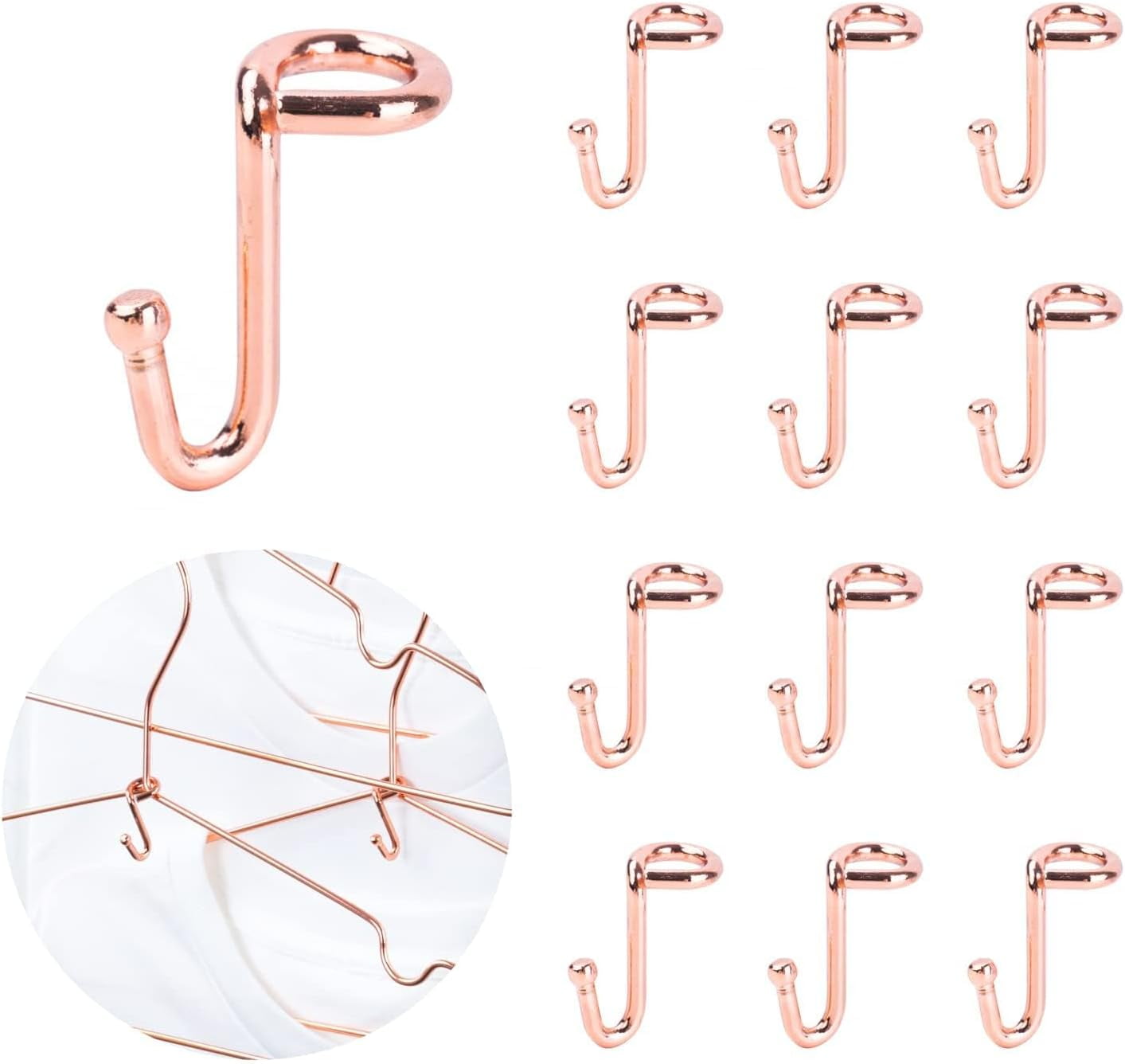 dxynlzq Clothes Hanger 36Pcs Connector Hooks Stable Hanger Rose Gold ...