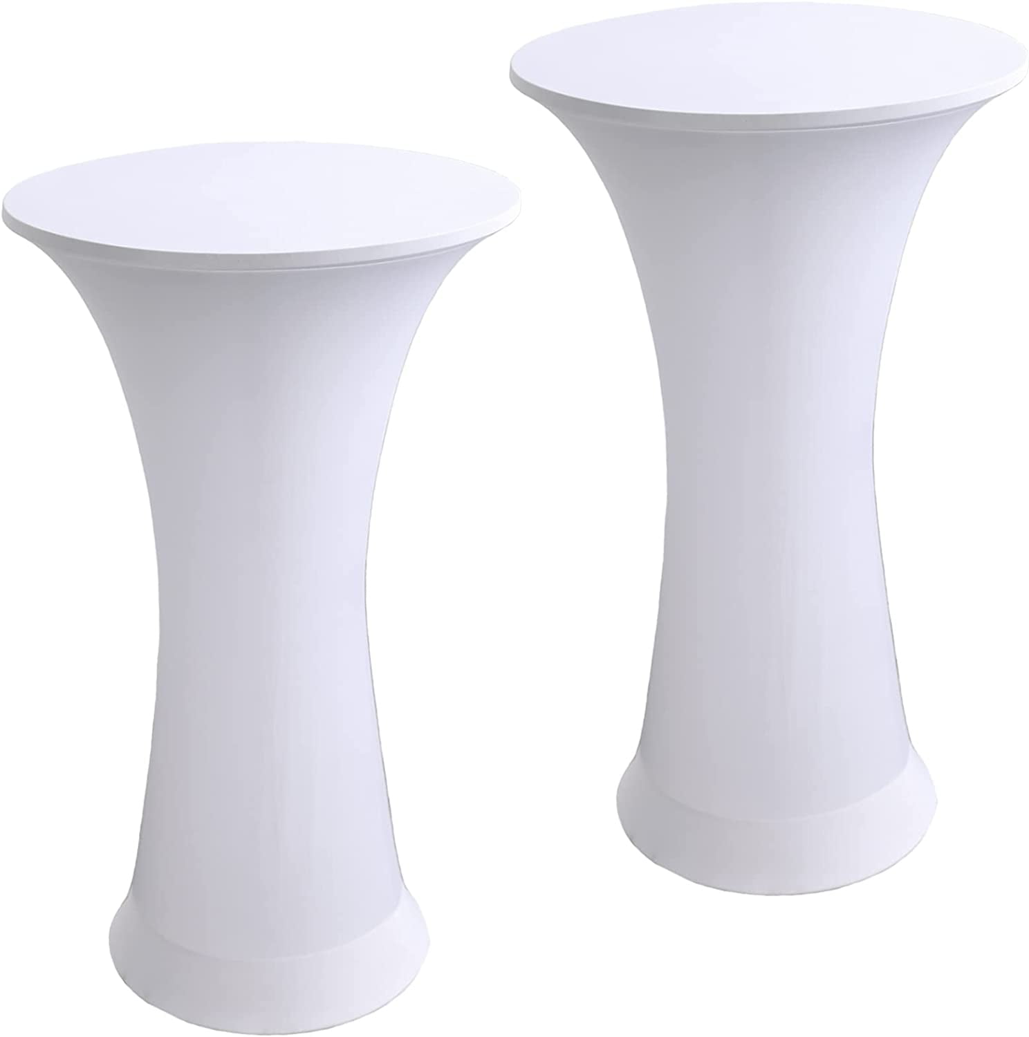 Hltser Cocktail Spandex Stretch Round Tablecloth 2 Pack 24"x43" Fitted ...