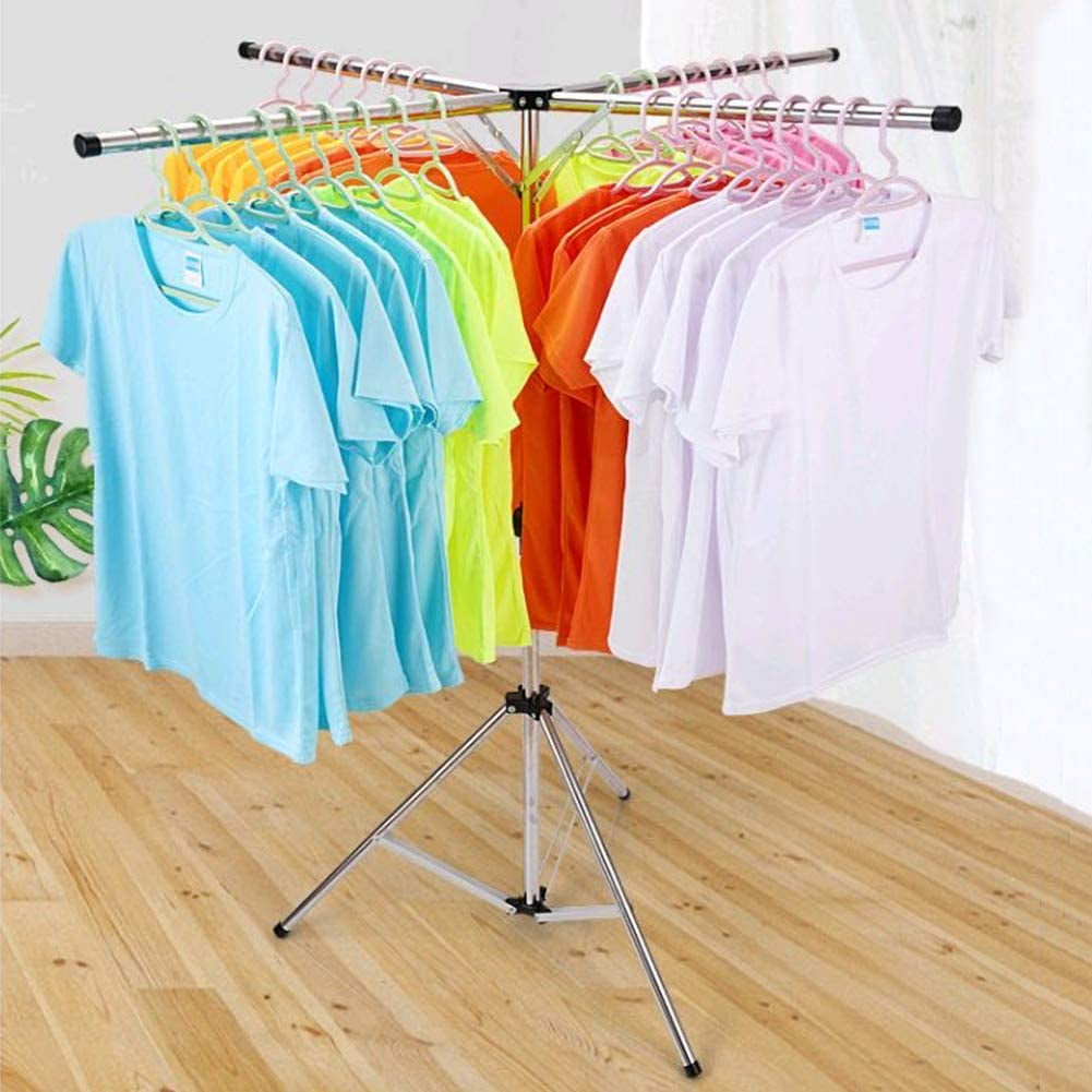 dxynlzq Collapsible Clothes Rack Foldable Portable Space Saving Clothes ...