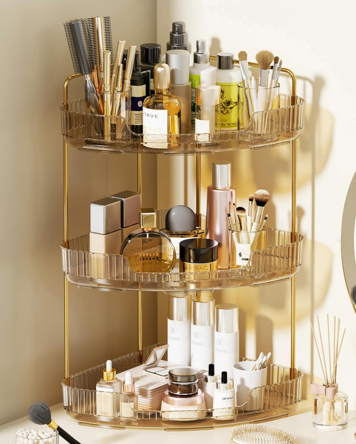 dxynlzq Corner Bathroom Counter Organizer 3 Tier Bathroom Perfume ...