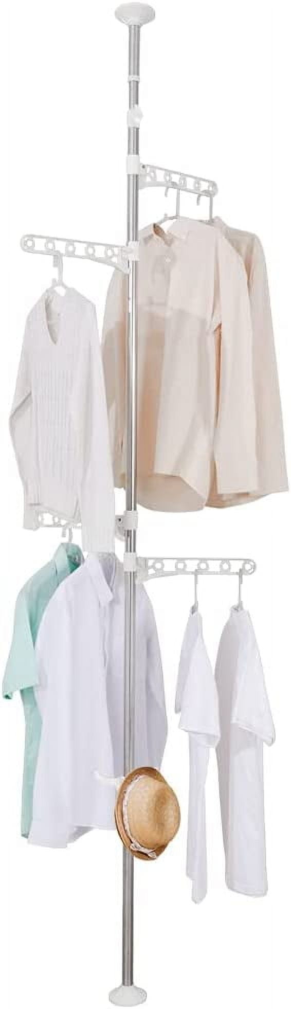 BGYNTYU Corner Laundry Pole Coat Tree Hanger Telescopic Clothing Drying ...