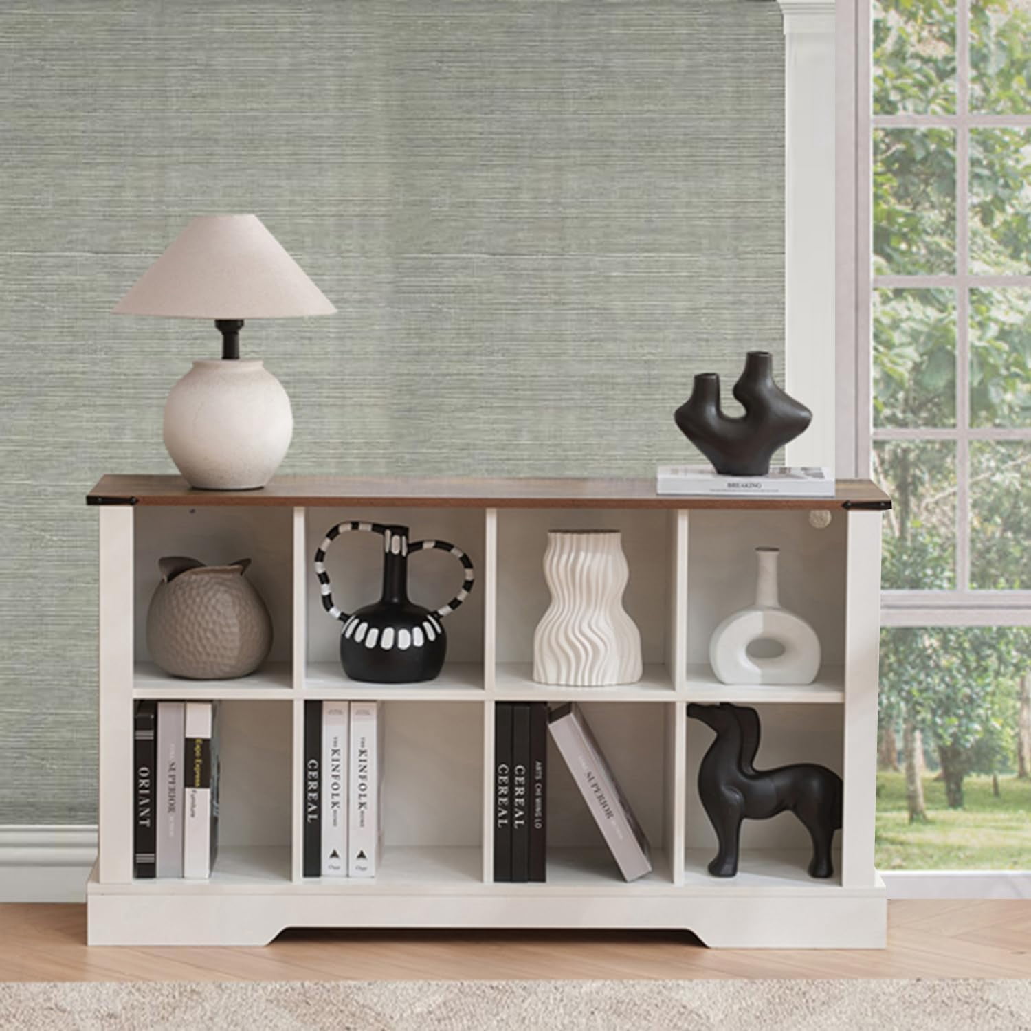 dxynlzq Cube Bookcase with Led Lights 2 Tier Storage Organizer Vintage ...