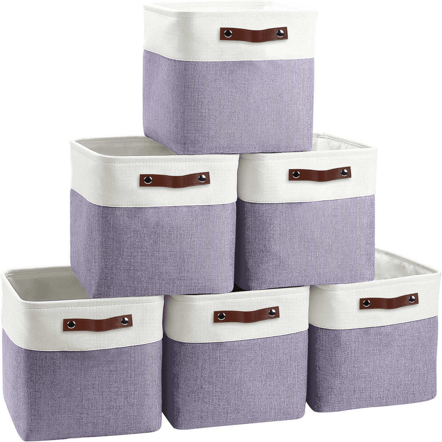 dxynlzq Cube Storage Baskets 6 Pack 11x11 inch Foldable Cube Storage ...