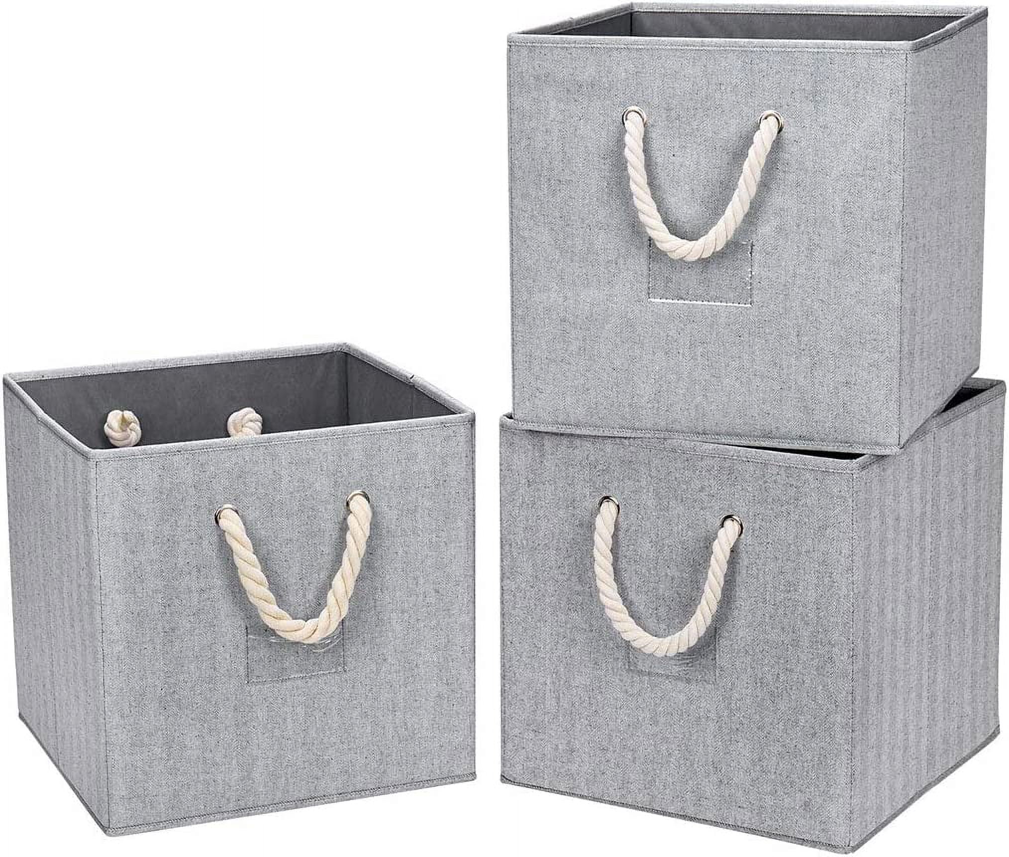 dxynlzq Cube Storage Bins Grey Fabric Foldable Storage Bins Stroage ...