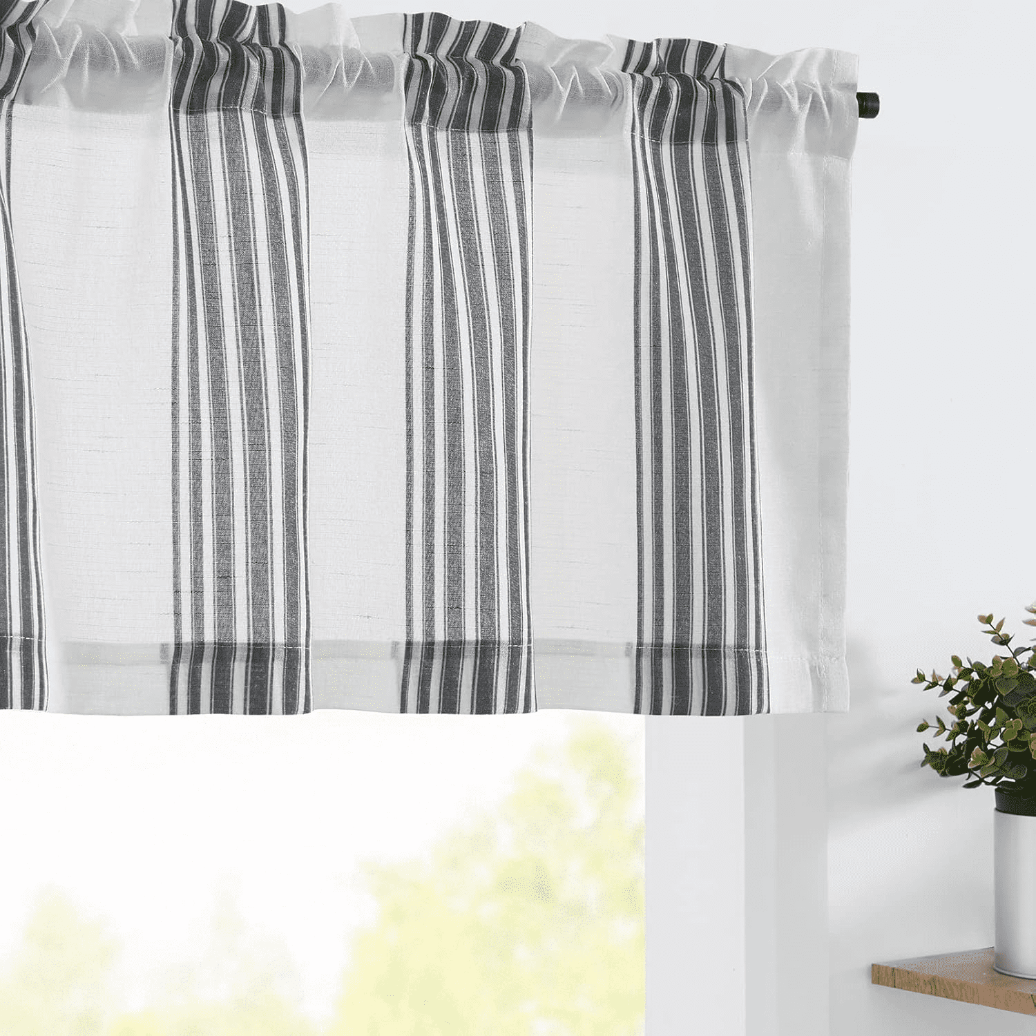 dxynlzq DXQPIOA Stripe Curtain Valance for Windows 16 Inch Blackout for ...